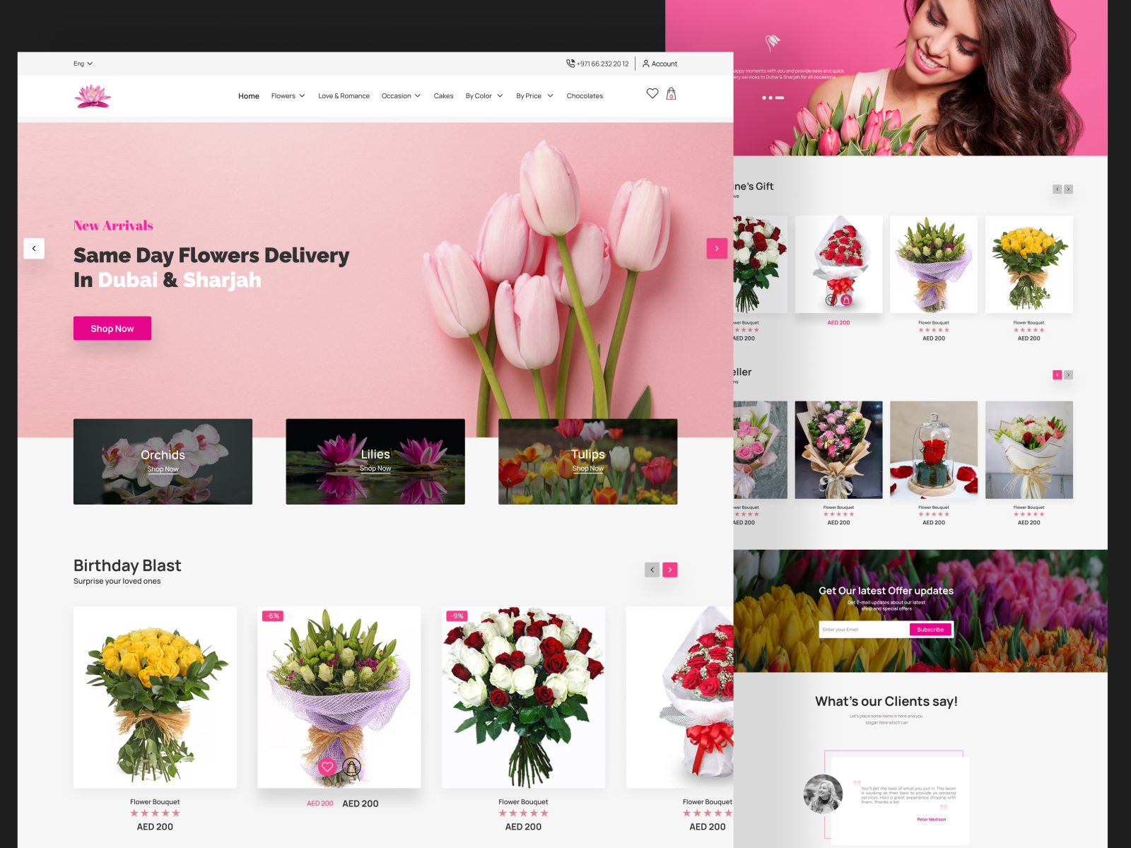 Flower Shop E-commerce Website Homepage by Husnain Jaleel on Dribbble