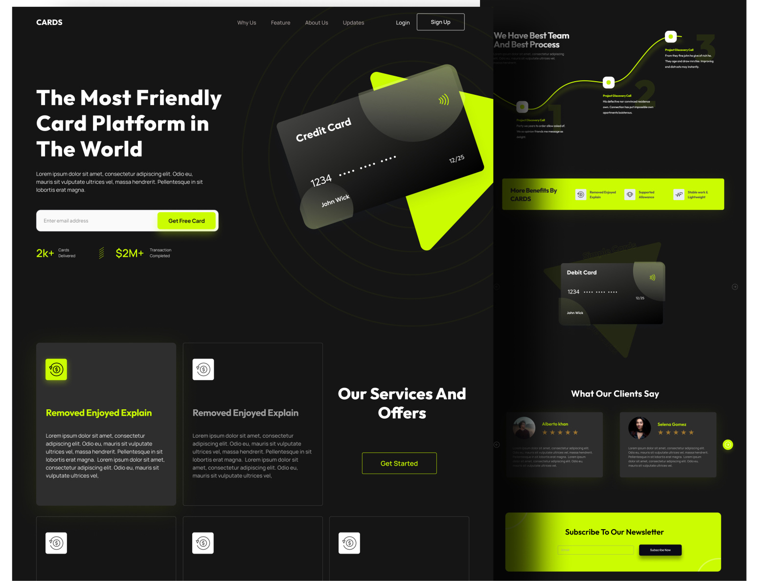 Card Platform Website landing Page Design / Product Design by Husnain ...