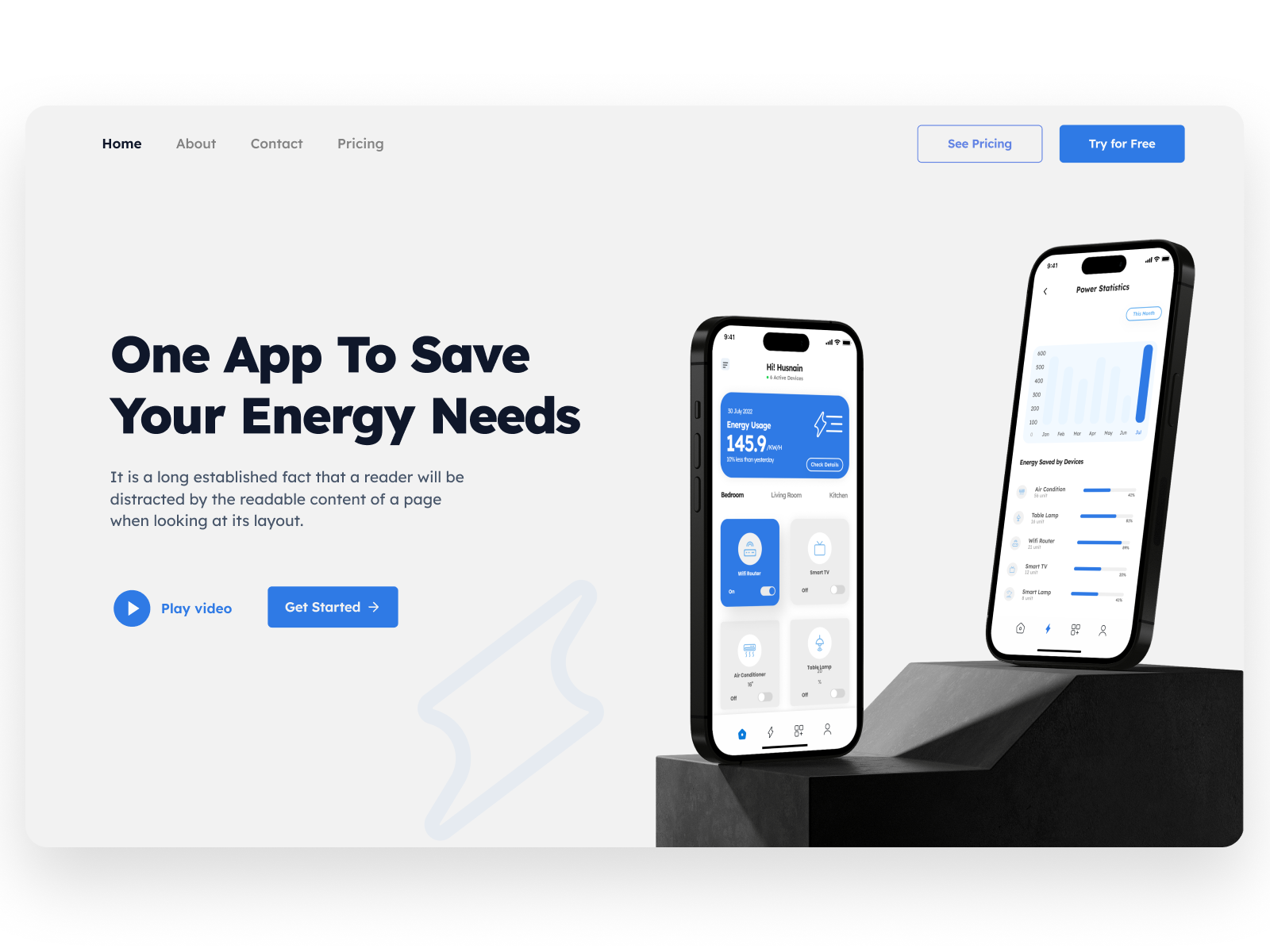 App Landing Page HERO by Husnain Jaleel on Dribbble