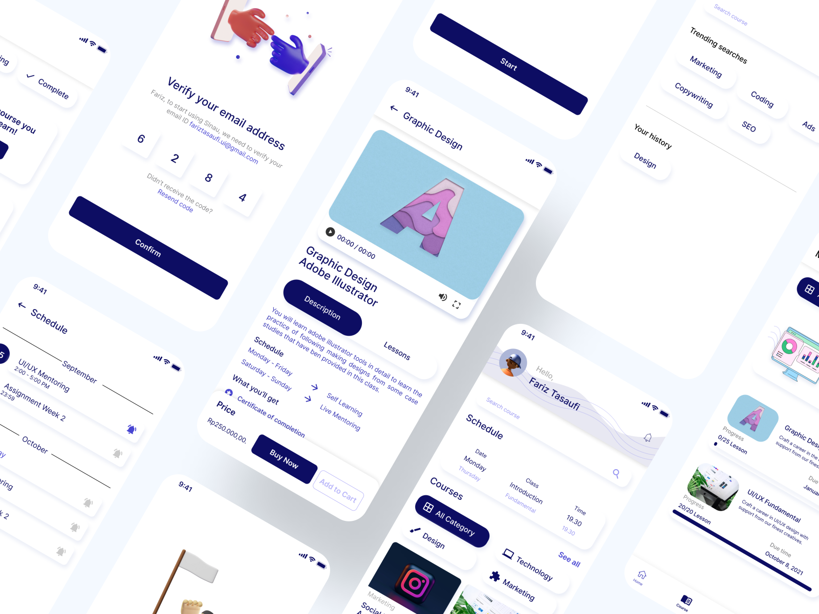 Sinau - Online Course Mobile App by Fariz Tasaufi Rydho on Dribbble