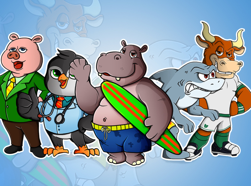 Animal cartoon mascot and character design for t-s by GenicStudio on ...