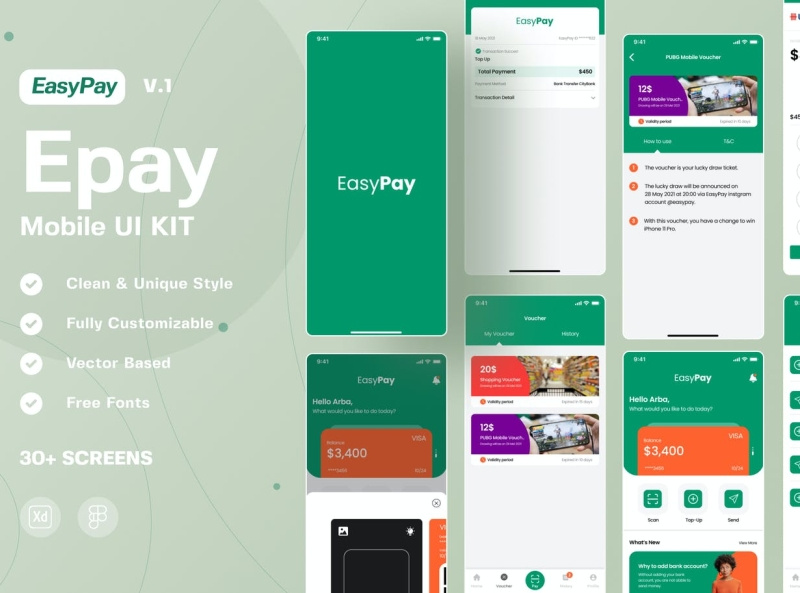 Easypay - Epay Mobile UI Kit by InfoGraphix on Dribbble