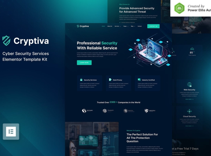 Cryptiva – Cyber Security Services Elementor Template Kit by ...