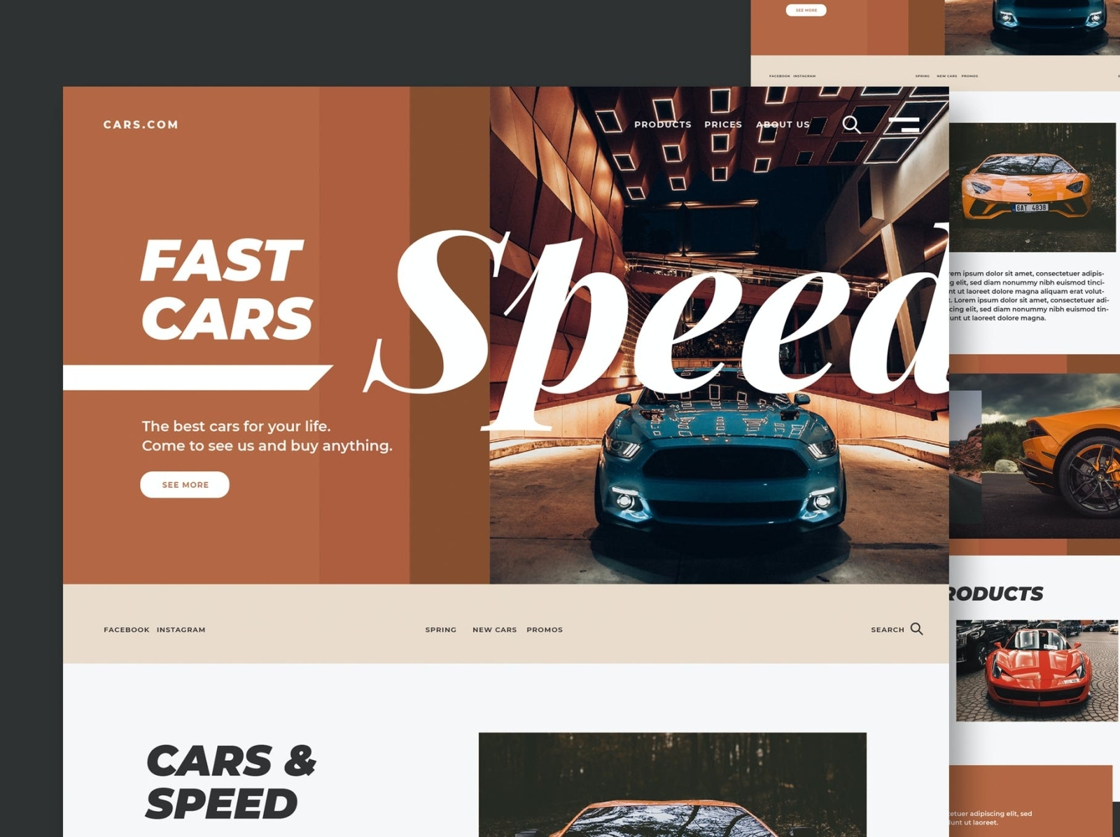 Cars & Speed - Website by InfoGraphix on Dribbble