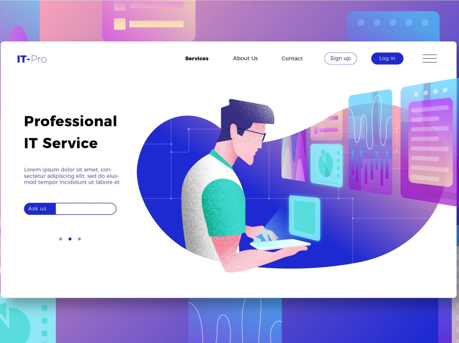Professional IT Services - Banner & Landing Page by InfoGraphix on Dribbble
