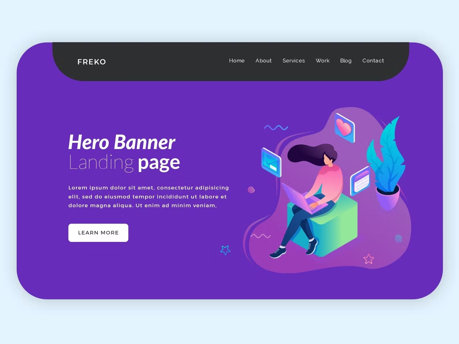 FREE Hero Banner Template by Deborah Jones on Dribbble