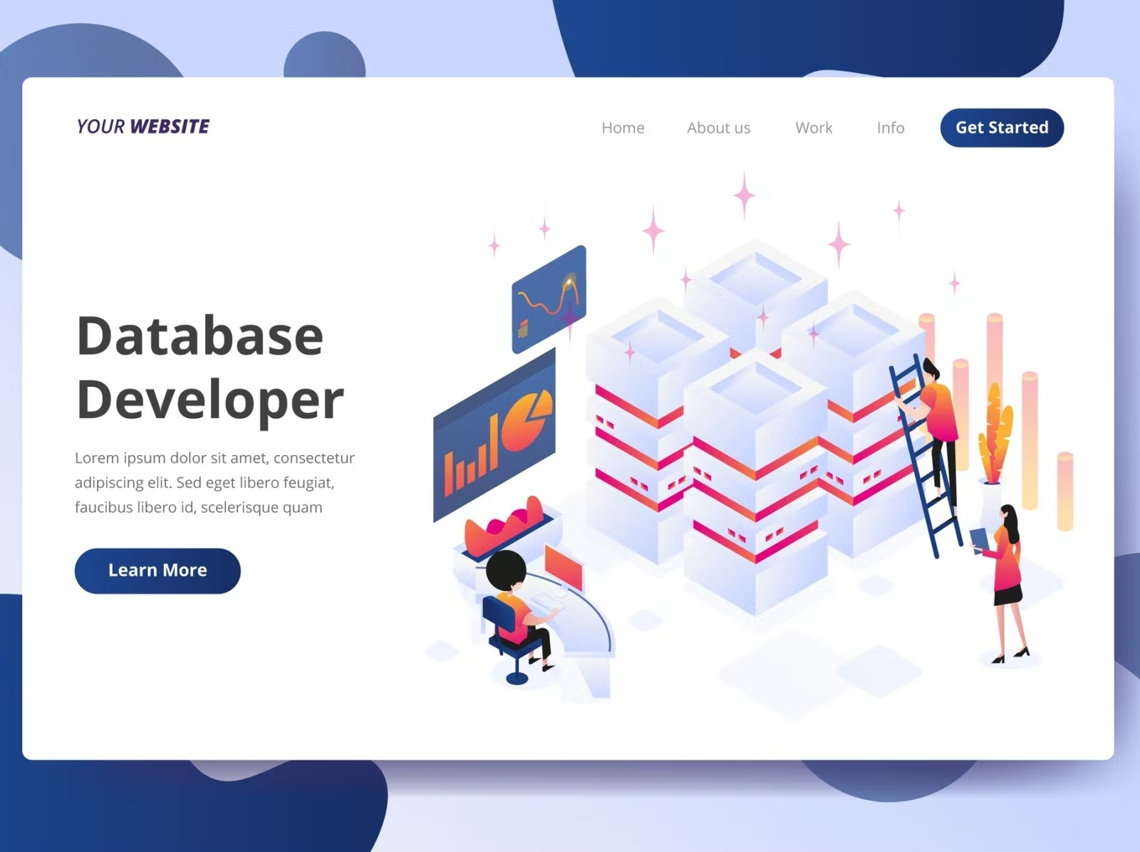 Database Developer - Landing Page by Deborah Jones on Dribbble