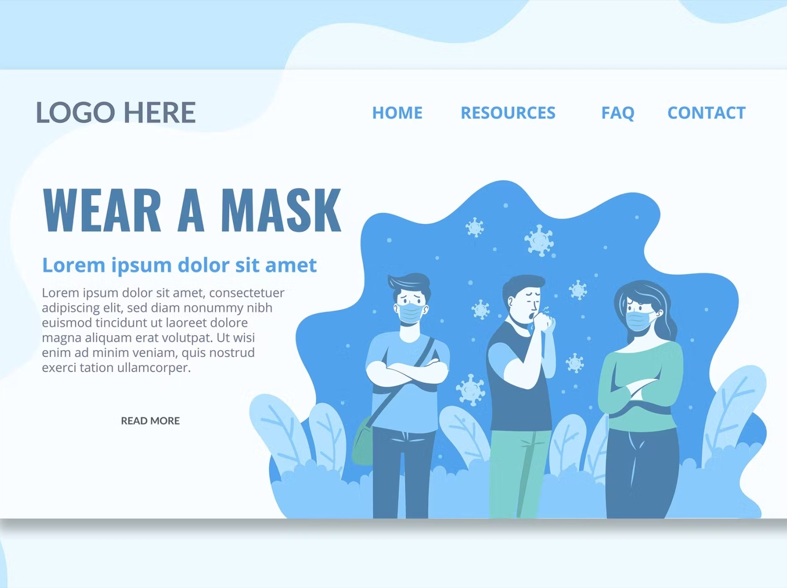 Use Mask - Landing Page by Deborah Jones on Dribbble