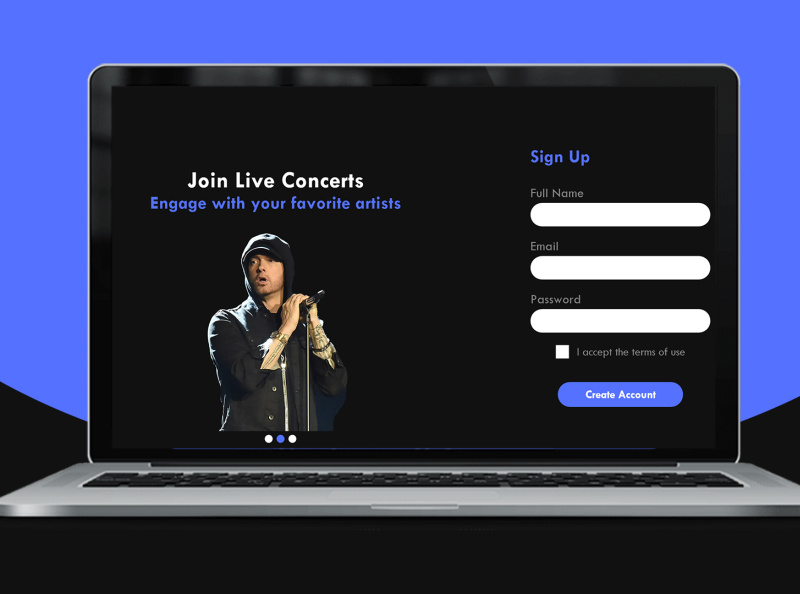 Booking concert tickets website by Mehrab Bozorgi on Dribbble