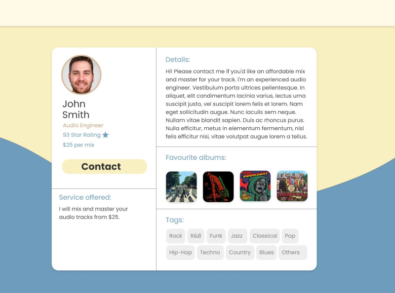 profile design by Julian on Dribbble