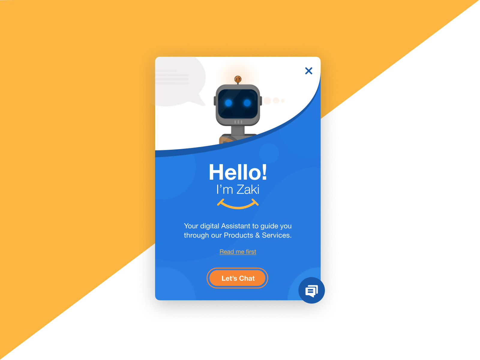 Chatbot Welcome Screen by Tarek Raafat on Dribbble