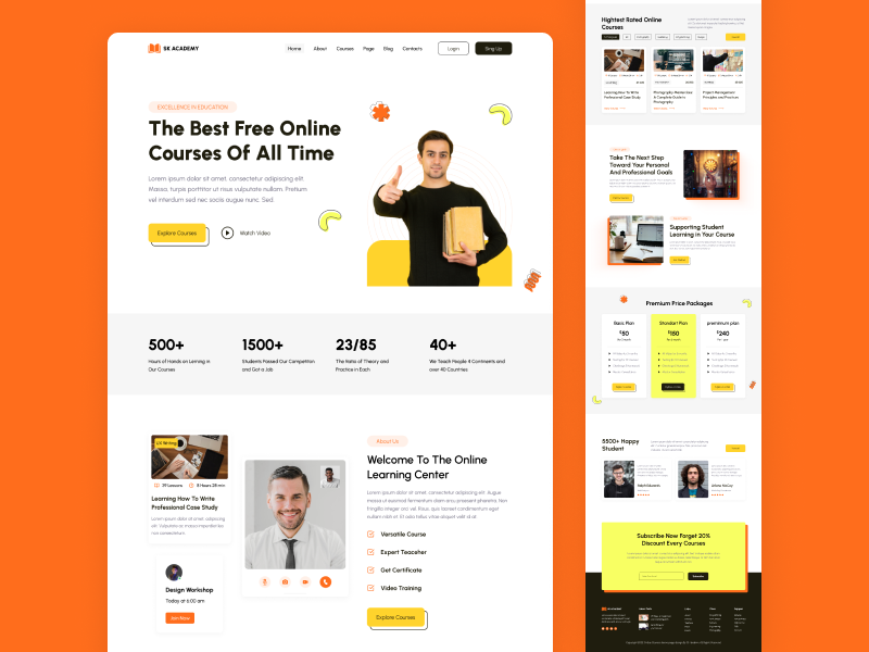 Online Courses home page design by Sk ibrahim on Dribbble
