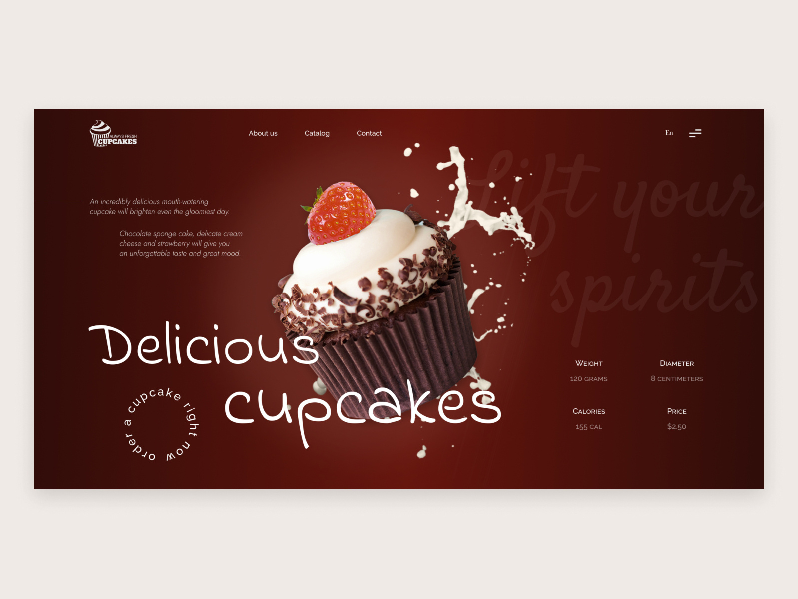 Main screen cake shop by Nelly Gi on Dribbble