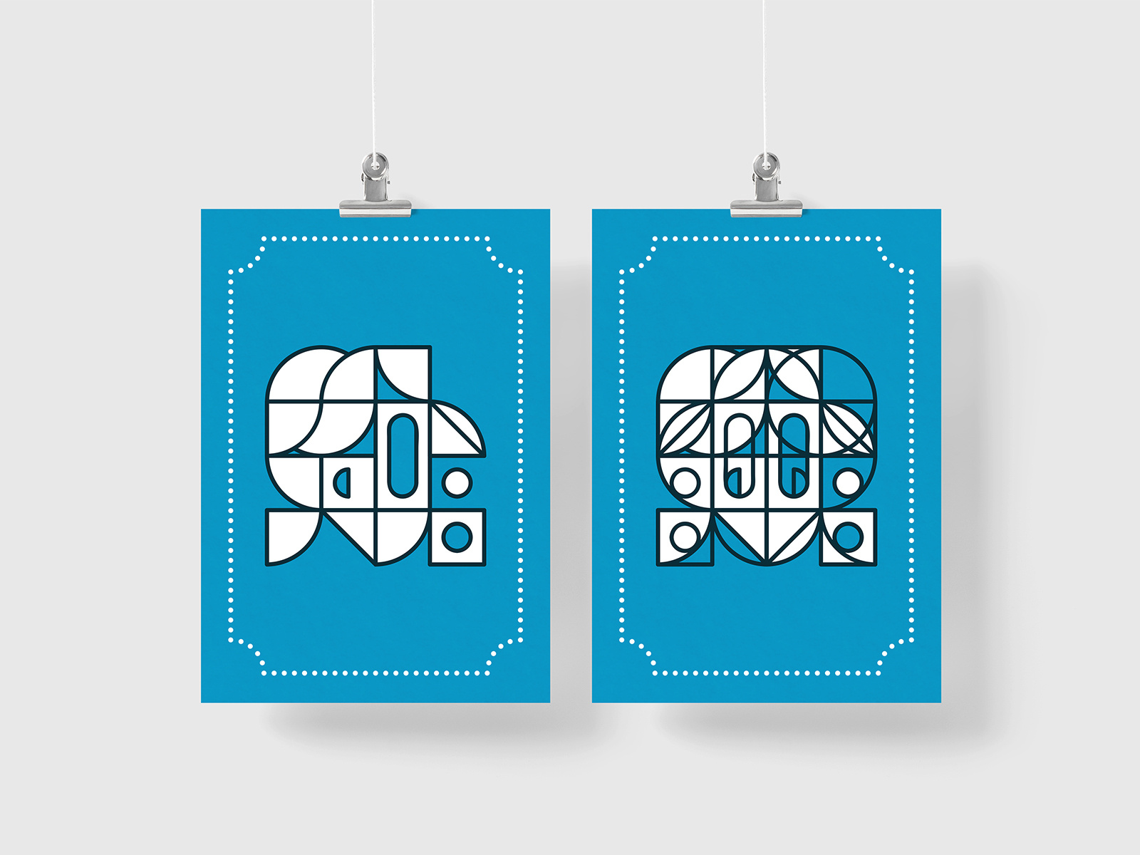 Blue Geo Grid Poster by Khara Woods on Dribbble
