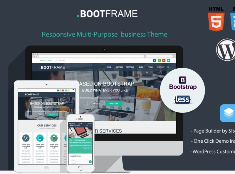 BootFrame - WordPress theme by Web Theme Factory on Dribbble