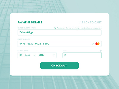 Day 004 - Credit Card Payment by Colin Spence on Dribbble