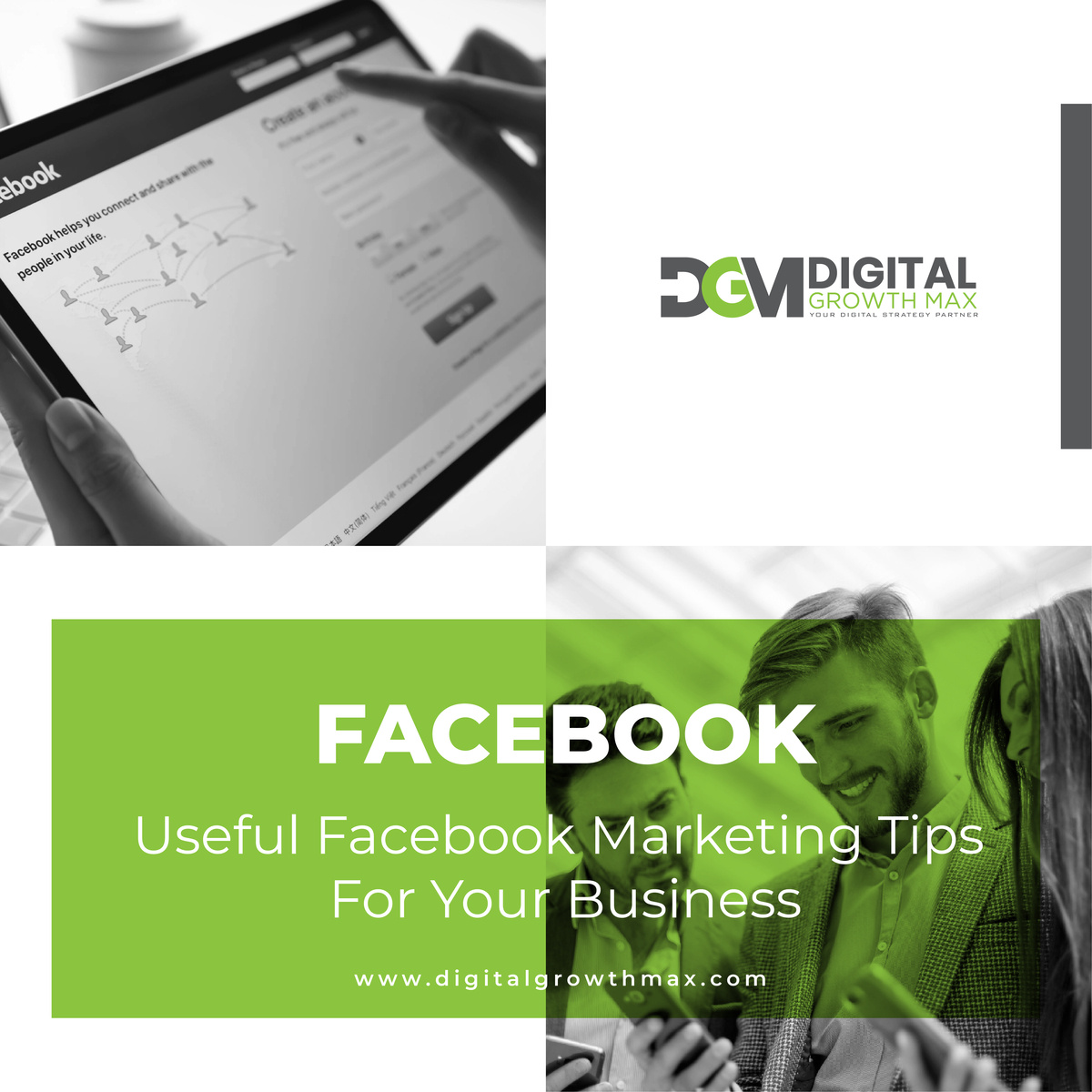 Facebook marketing Tips by Digital growth max on Dribbble
