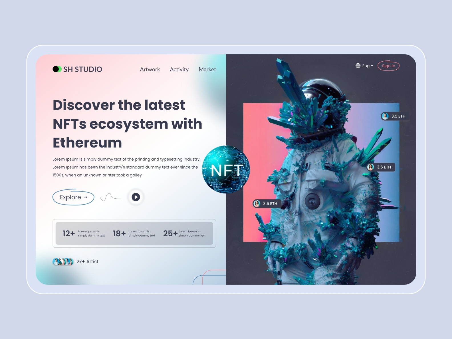 NFT Website Header Design. by SH STUDIO on Dribbble