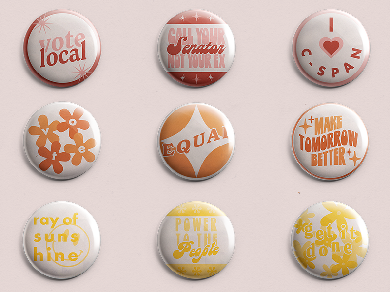 Retro Pin Buttons by Emma Thatcher on Dribbble