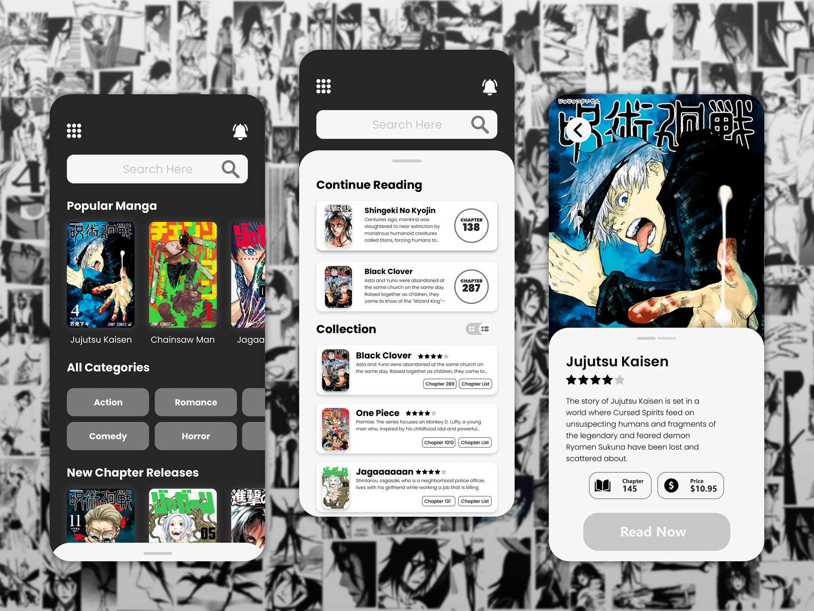 Manga Reader App Design by Christian Daomara on Dribbble