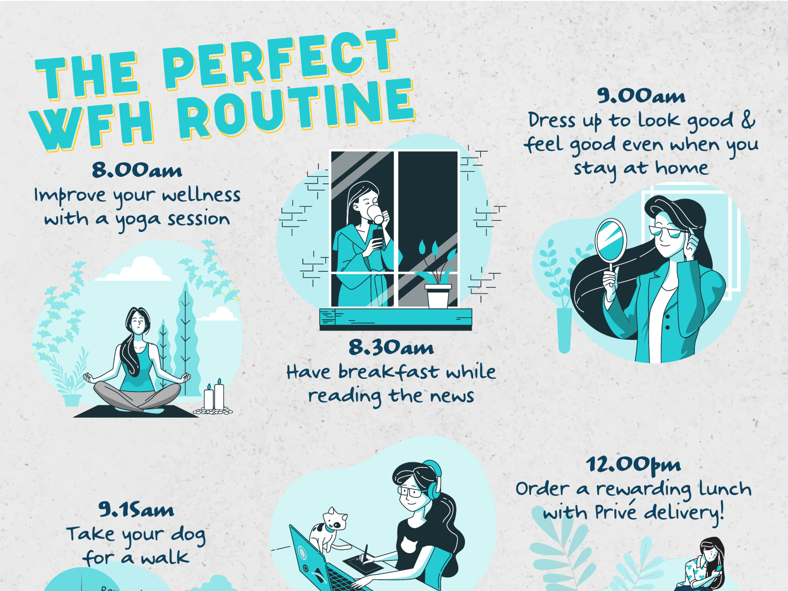 The Perfect Work From Home Routine by Diyana Halid on Dribbble