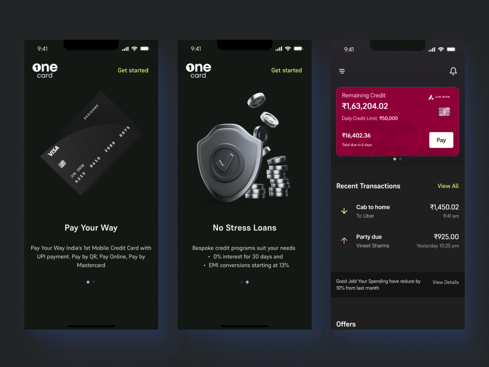 Credit Card App UI by The Penguin Design on Dribbble