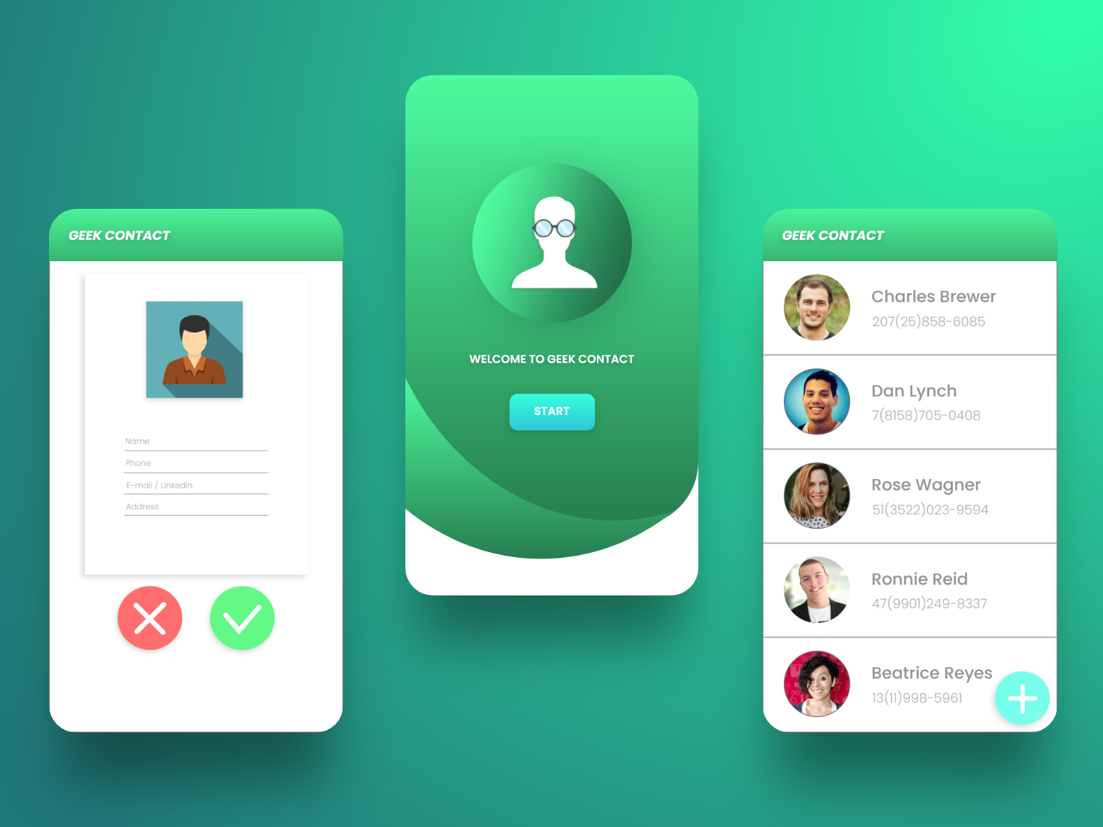 Geek Contact App by GeekCat [Farras] on Dribbble