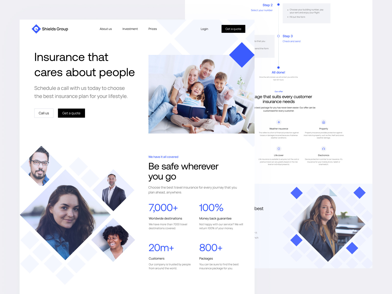 Insurance Landing Page by Justyna Lubimow for Bejamas on Dribbble