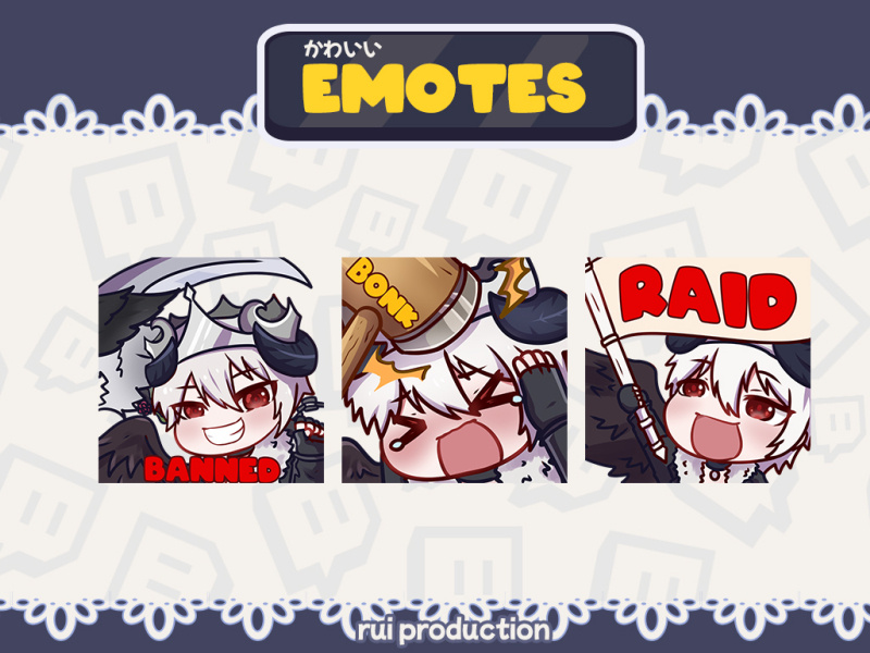 vtuber chibi emotes twitch, banned, bonk, raid by ruiproduction on Dribbble