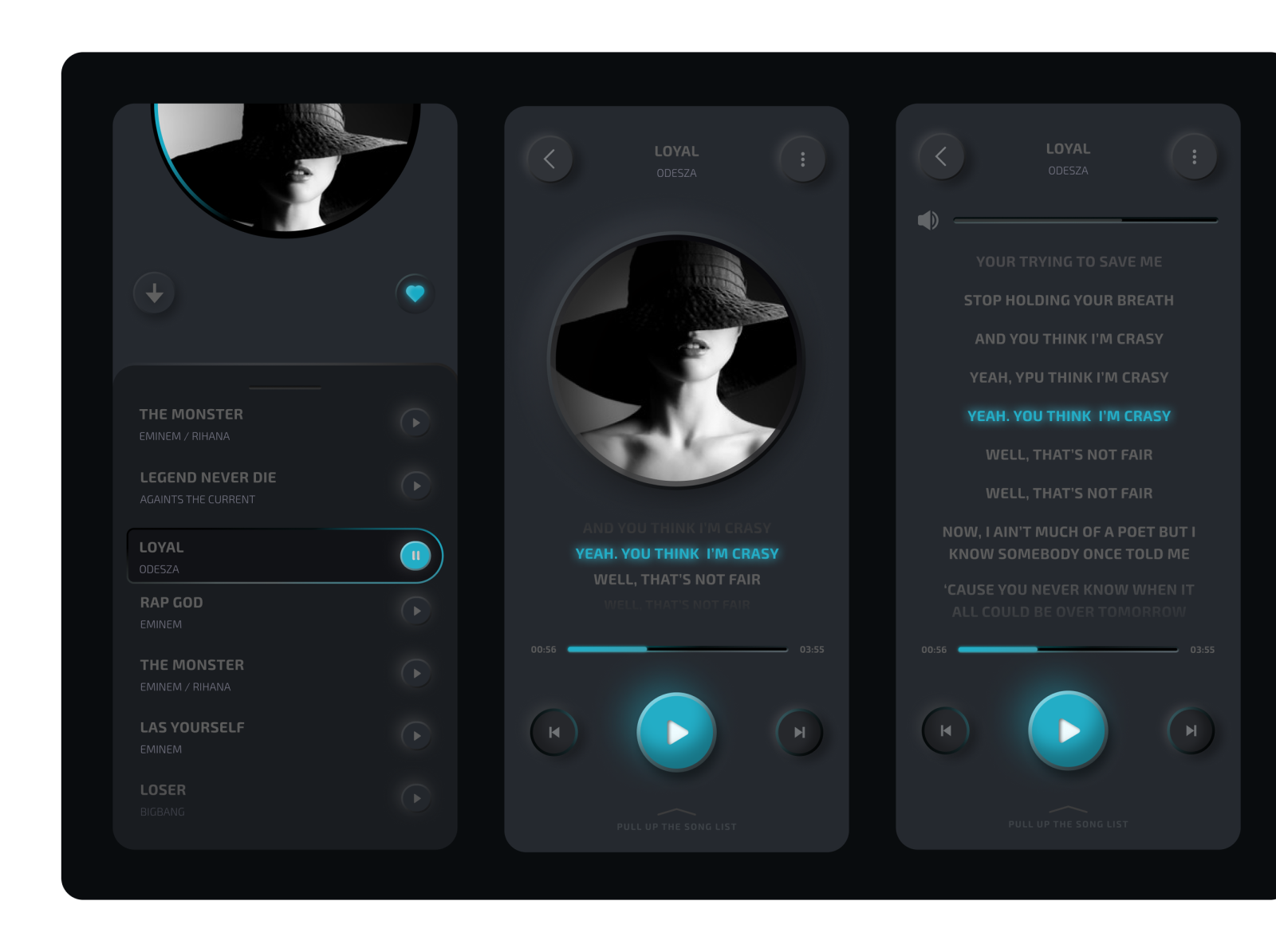 music player by hossein ghanbari on Dribbble