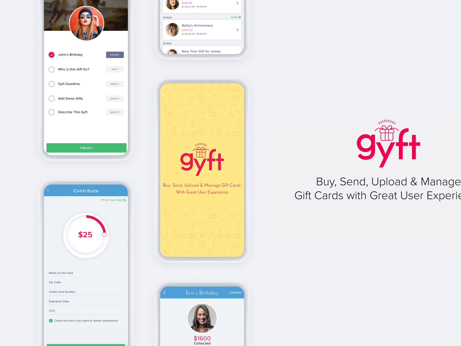 UI UX Freelance Design GYFT Mobile App Project by UI/UX Freelancer on ...
