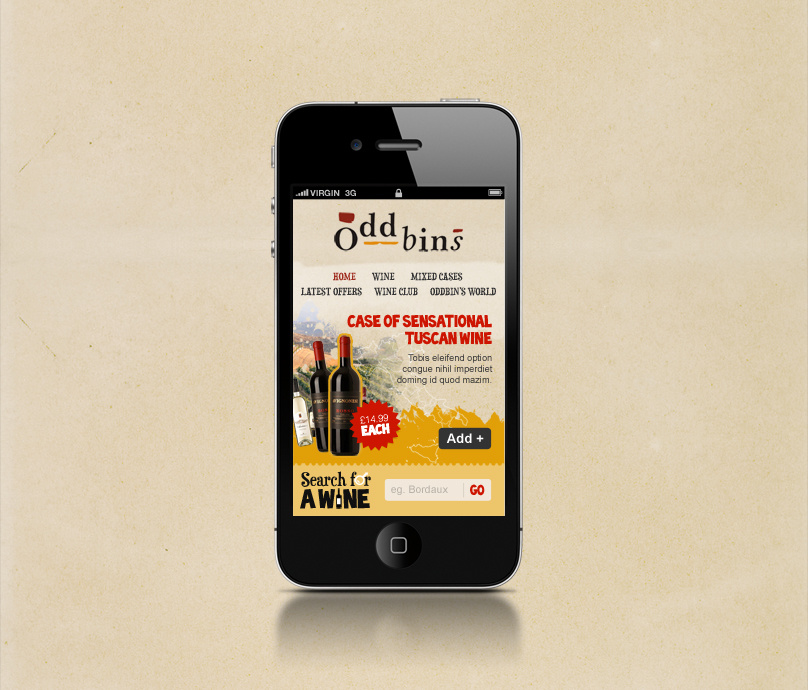 Oddbins home by col morley on Dribbble