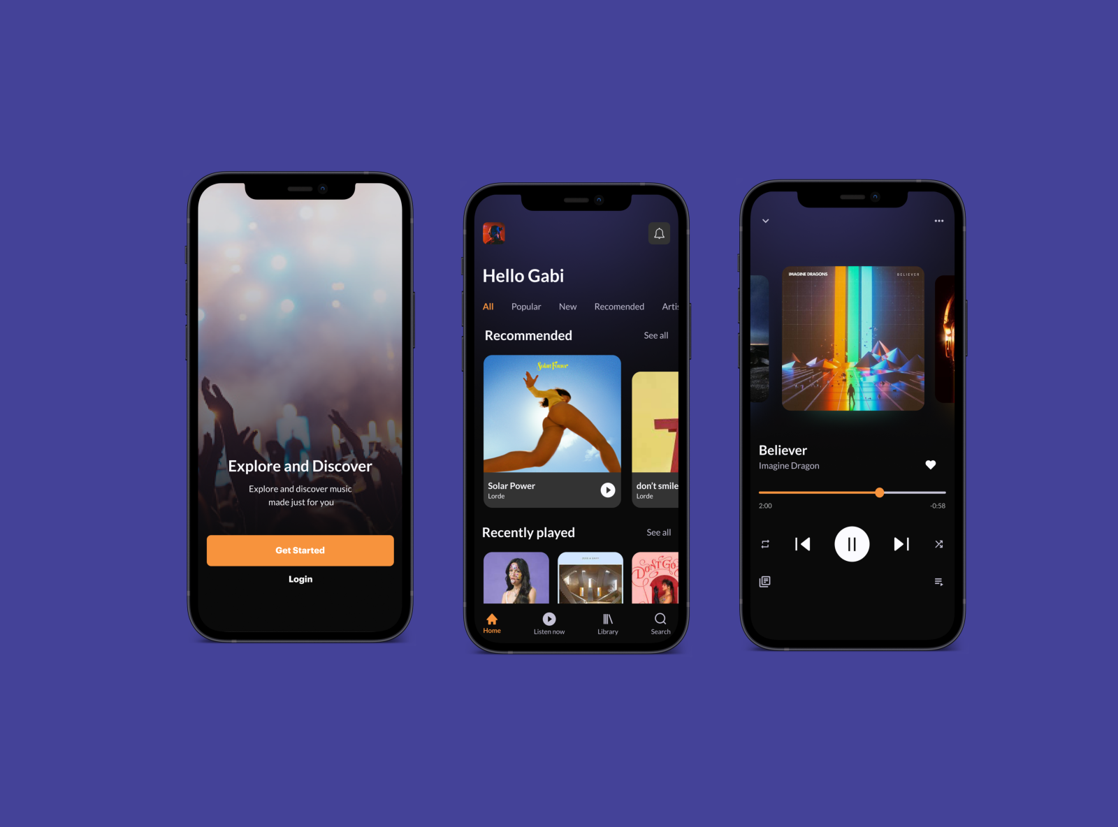 Music player by Bisola Oyekan on Dribbble