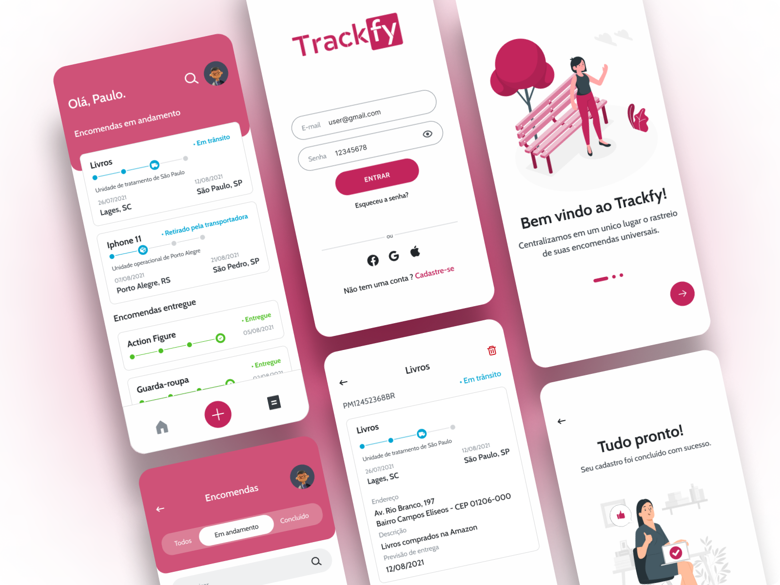 Universal tracking app - Trackfy by Camila Boldrin on Dribbble