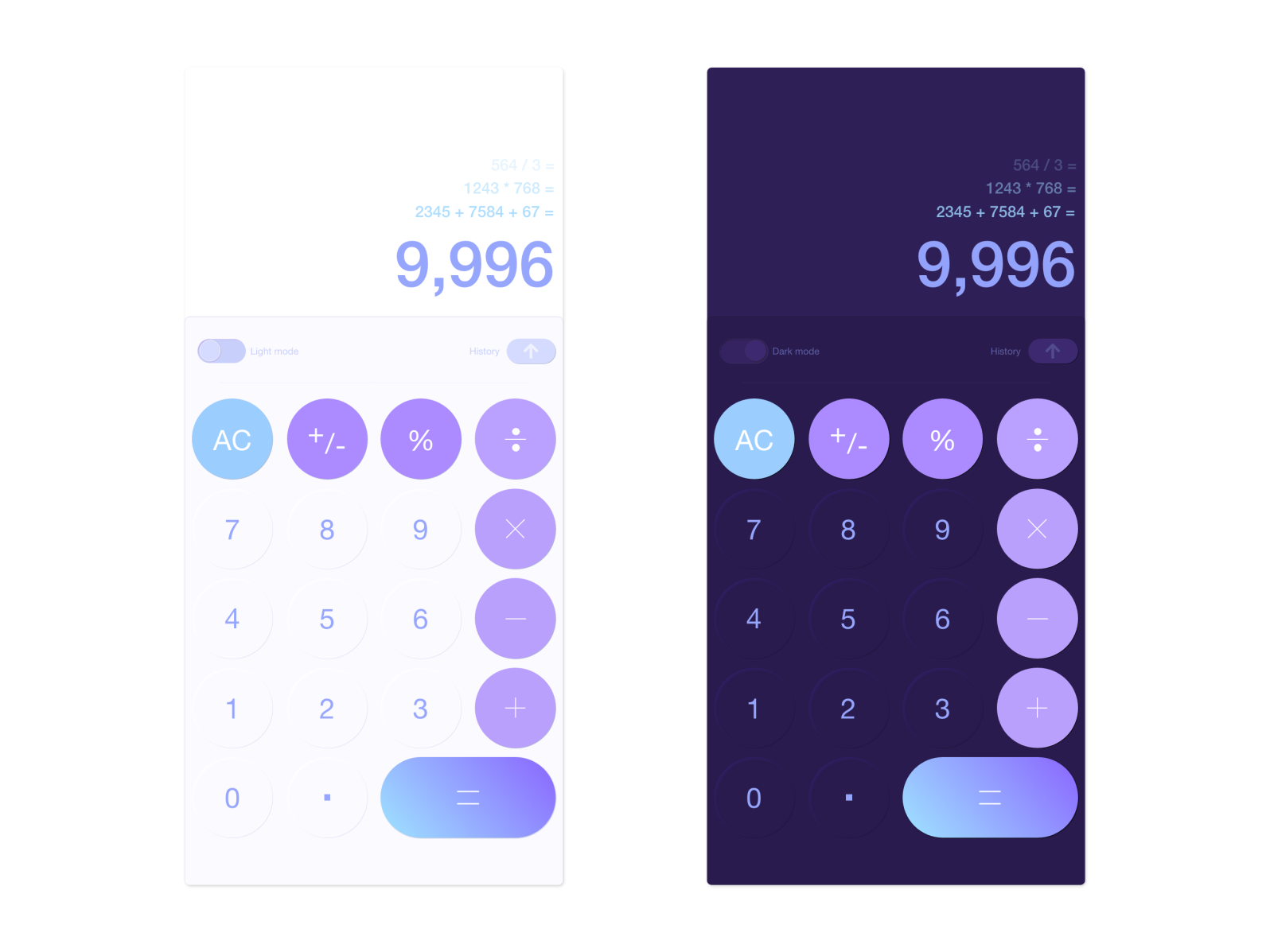Daily UI 004 - Calculator by Cloud on Dribbble