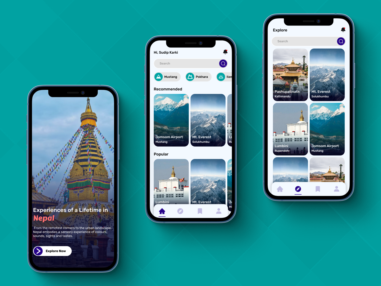 TravelNepal: find the perfect travel destination by Sudip Karki on Dribbble