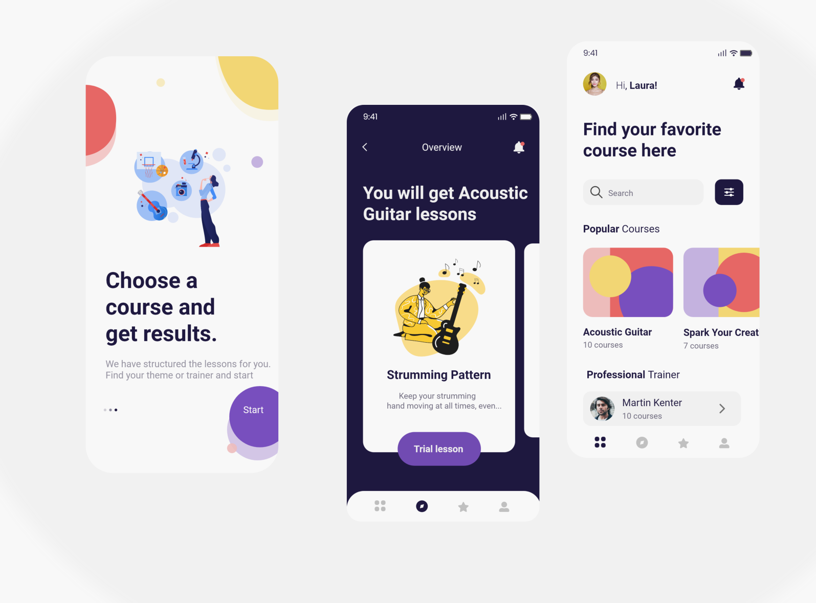 Course Mobile Screens by Peter PJ on Dribbble
