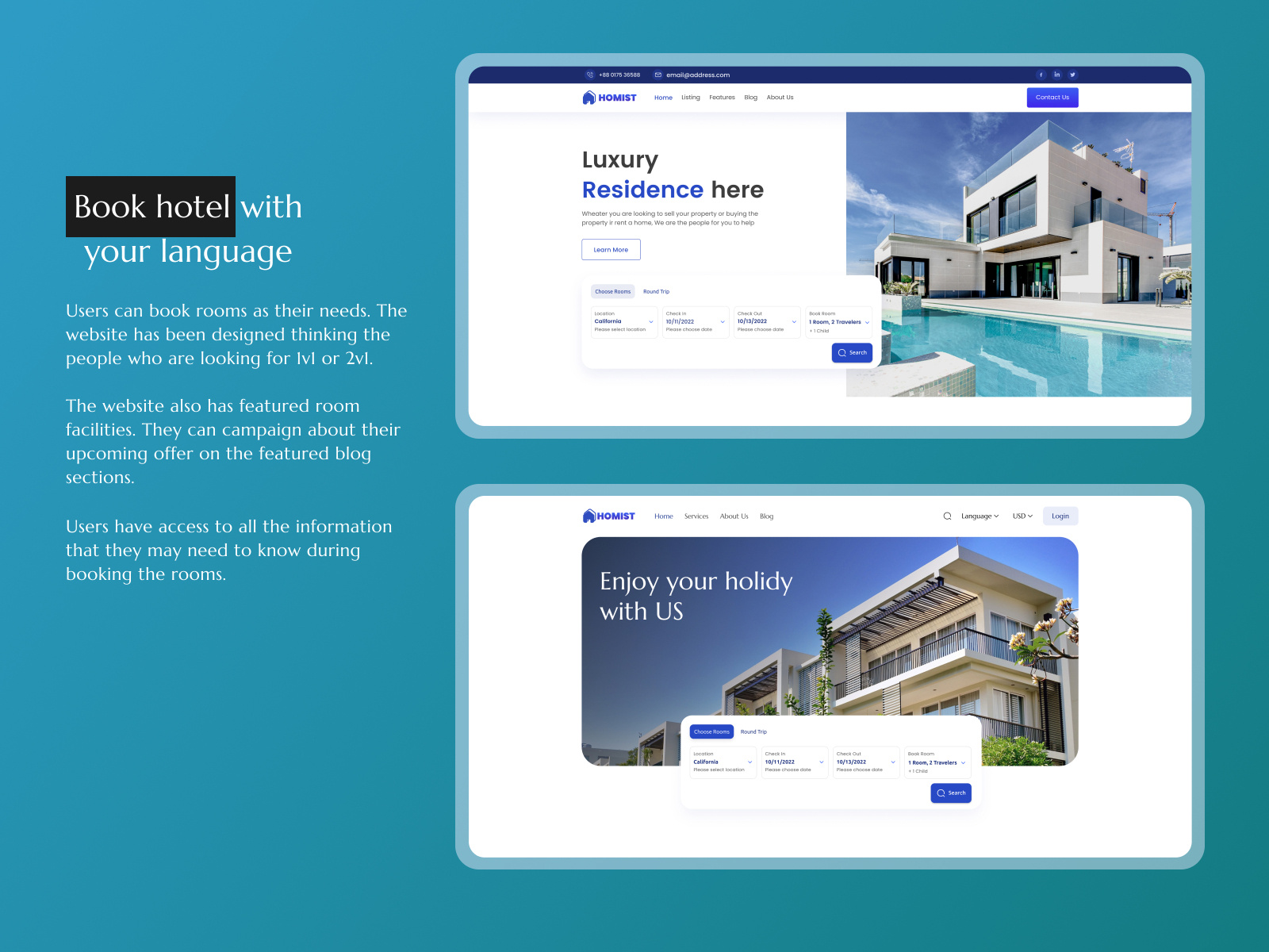 Hotel booking website design UIUX by Shajib Hassan on Dribbble