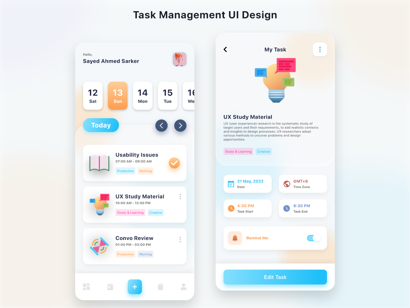 Mobile apps UI design by Sayed Ahmed Sarker on Dribbble