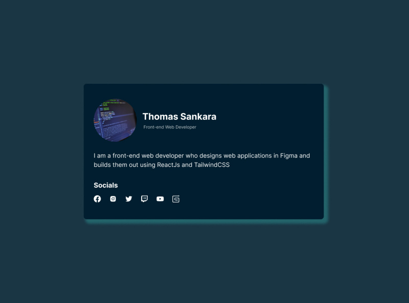 Profile Card Component by Thomas Sankara on Dribbble