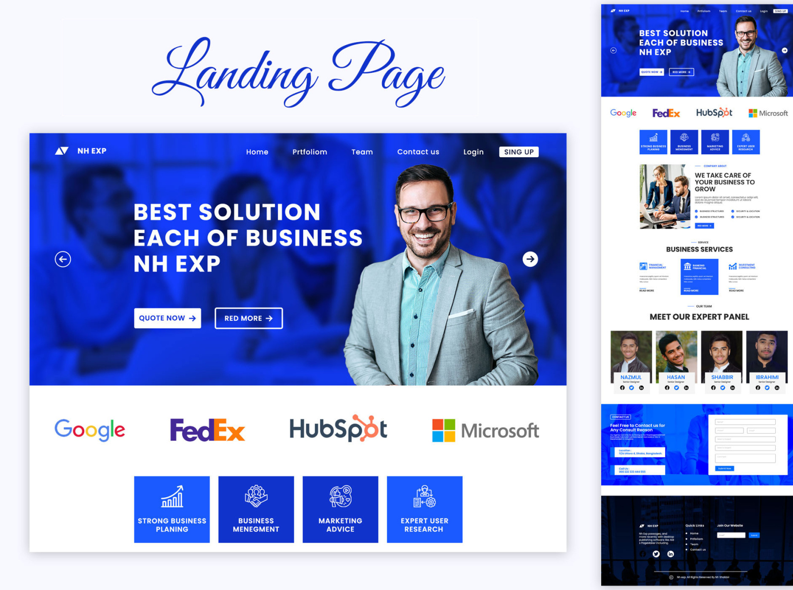 Corporate landing page design । Web Banner design by Nh Shabbir on Dribbble