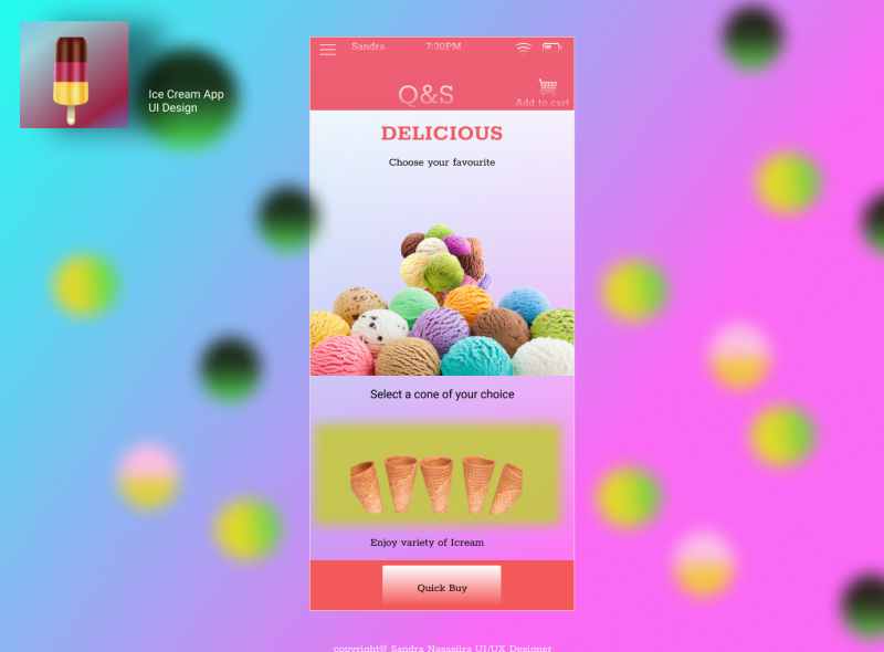 Ice cream App by Sandra_Nasasiira on Dribbble