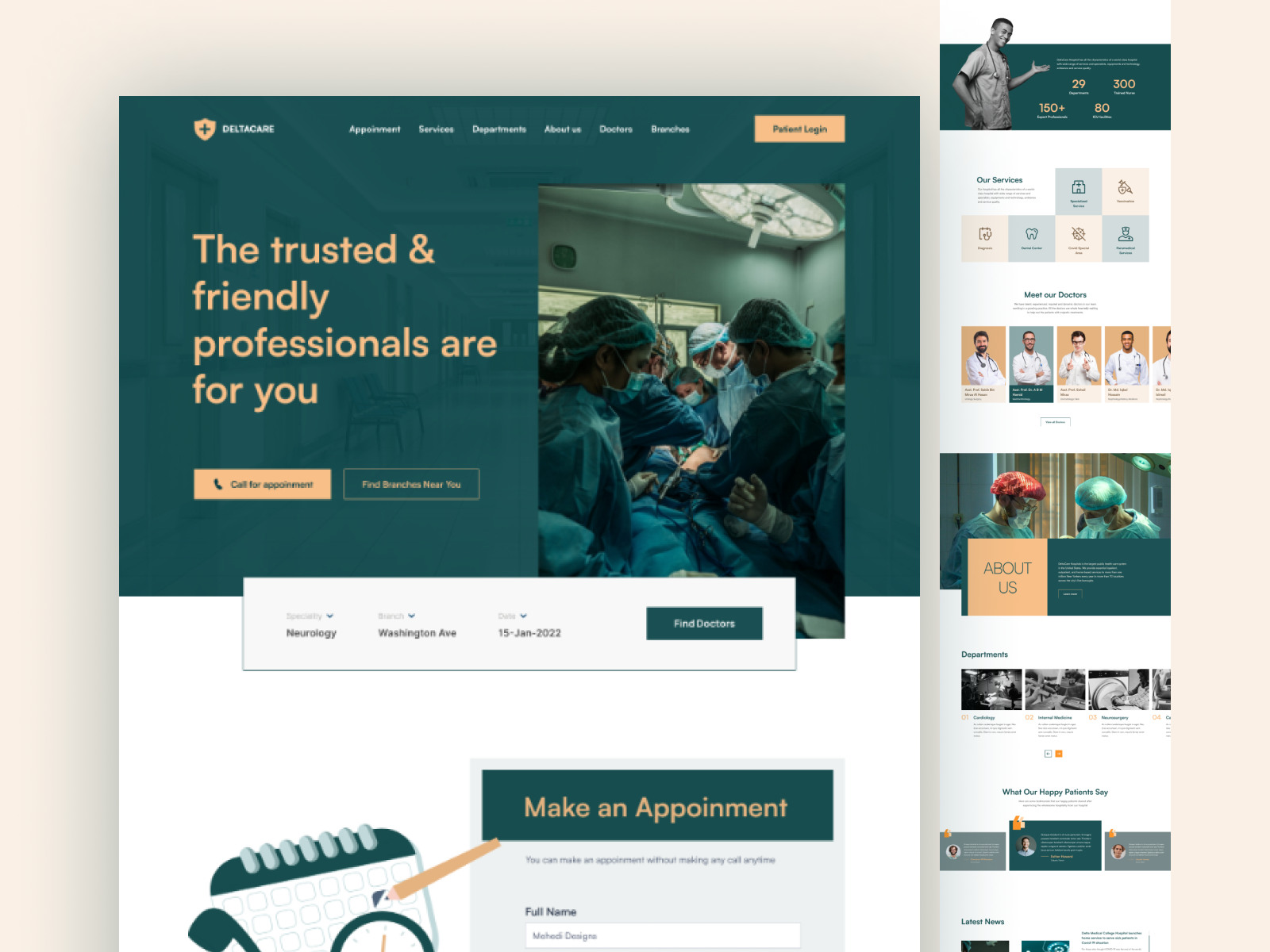 Hospital Website Landing Page/ Homepage Design by Real Mehedi on Dribbble