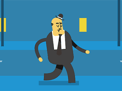 Banker walking by TWISTED FINGERS on Dribbble