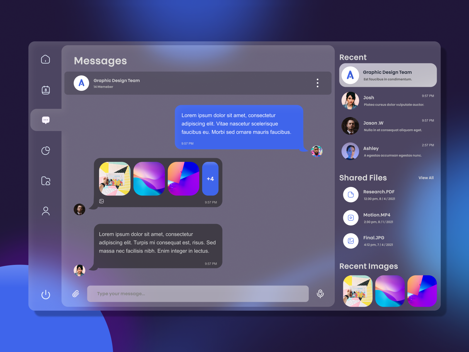 Daily UI #013 - Direct Messages with Glass effect Product Page by Moe ...