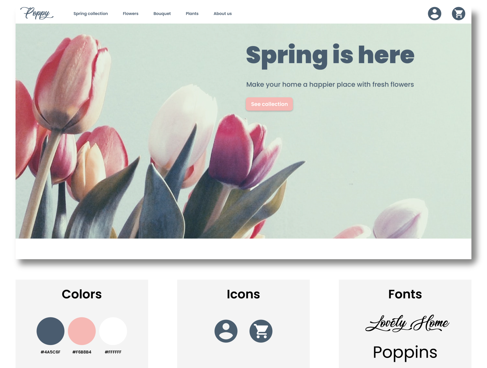 Flower shop Website Homepage by Delfina Churbova on Dribbble