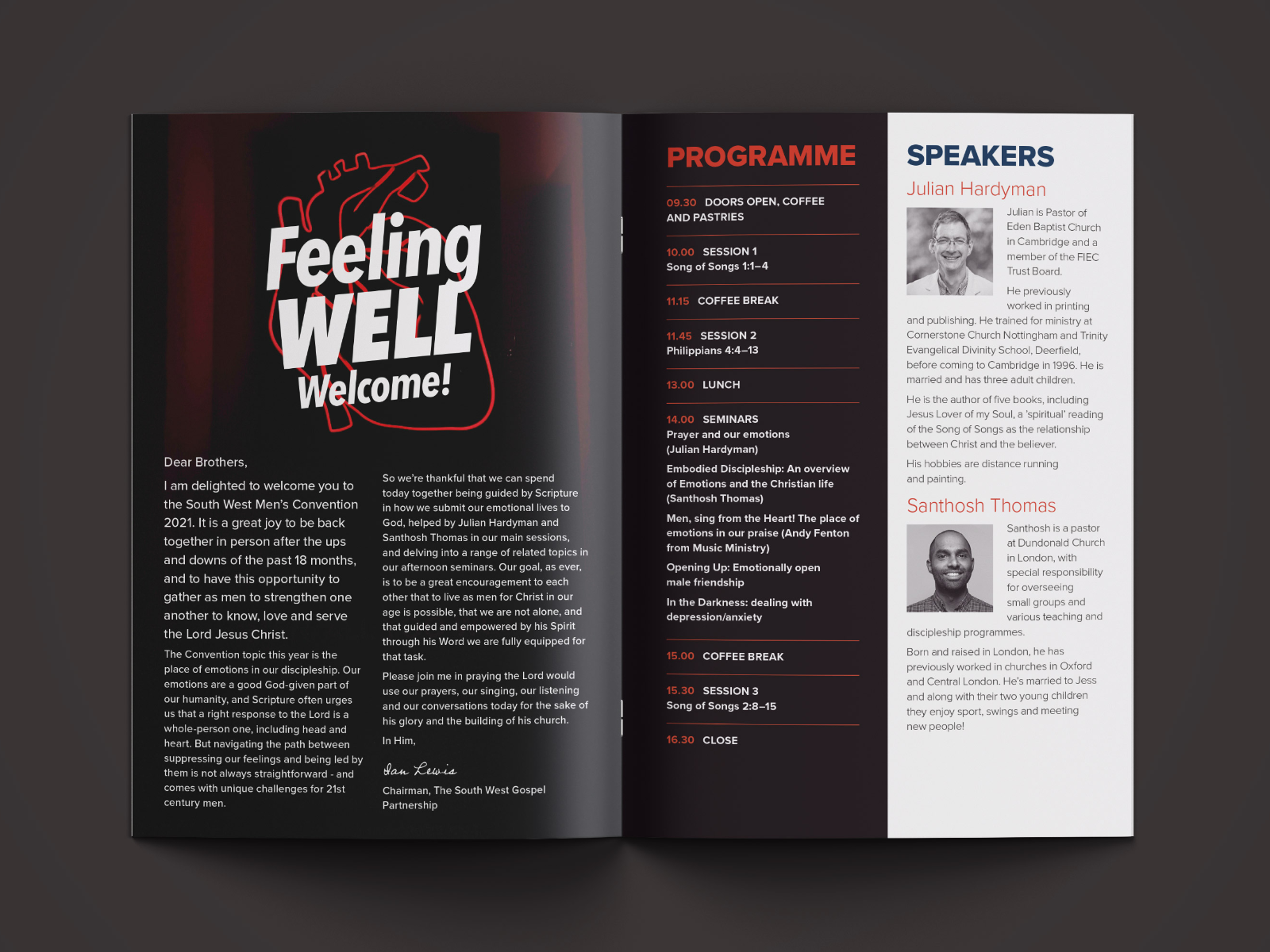 Programme spread design in conference booklet by Sarah Fisher on Dribbble