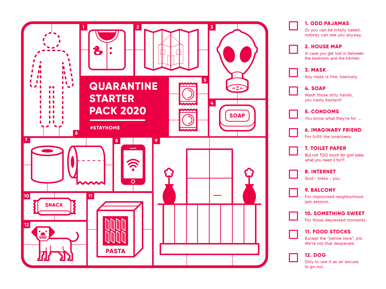 Quarantine Starter Pack // Checklist by Hyde on Dribbble