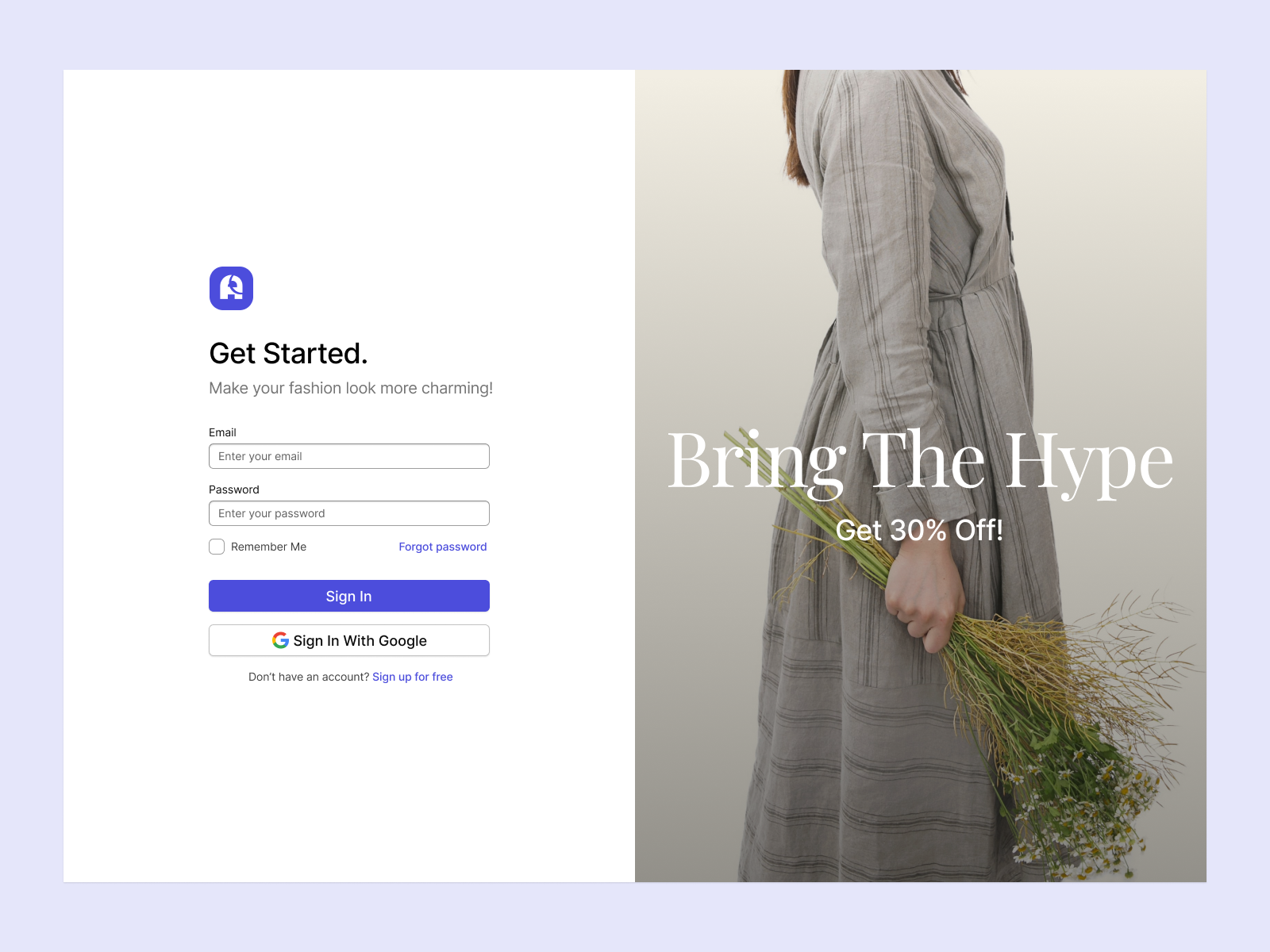 Login Page for Fashion Web by Muhamad Fasha Fadillah on Dribbble
