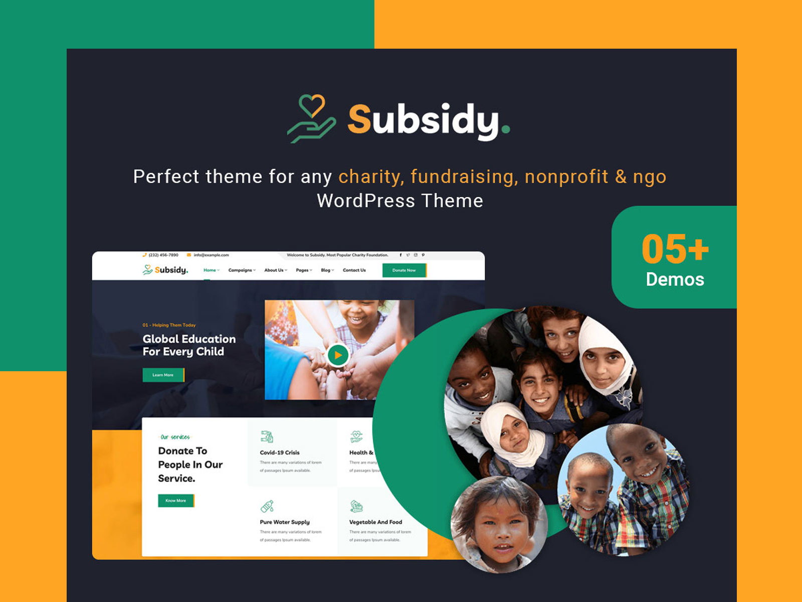 Subsidy Nonprofit WordPress Theme by Zozothemes on Dribbble